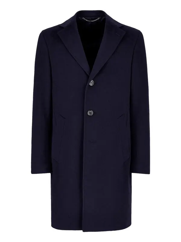 Canali Single-breasted Wool-cashmere Coat - Blue