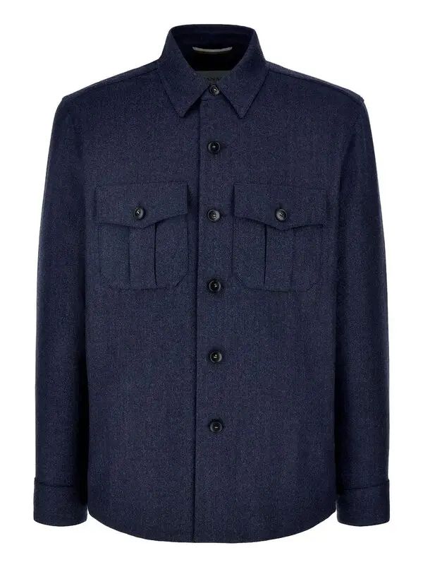 Canali Pure Wool Impeccabile Shirt Jacket - Blue