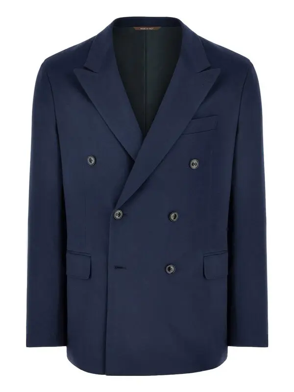 Canali 170's Wool And Cashmere Double-breasted Jacket - Blue