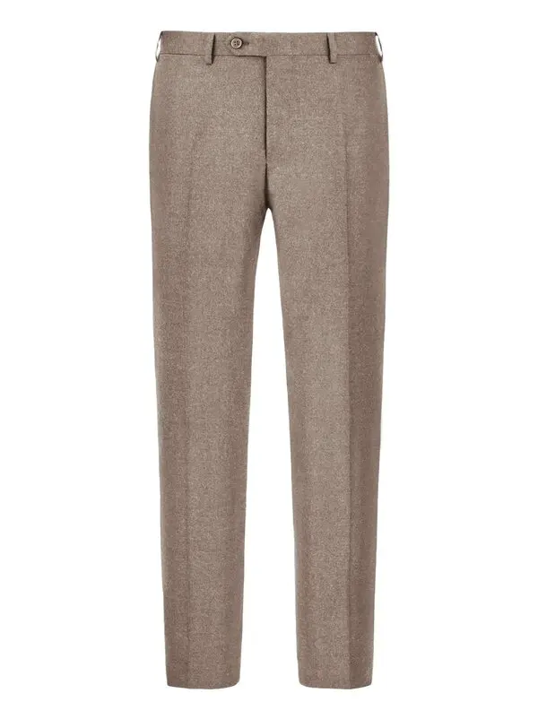 Canali High-waisted Wool Trousers - Beige