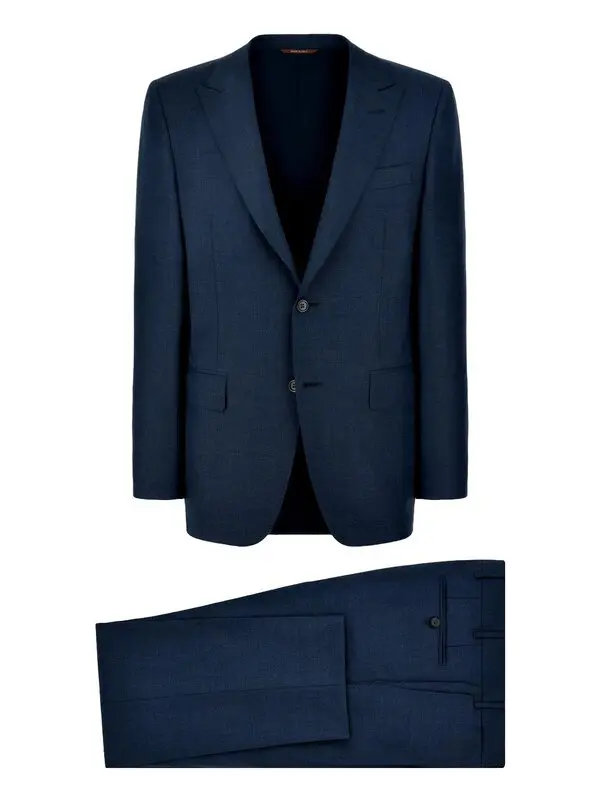 Canali Teal Pure Wool Suit - Green