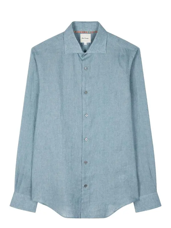Paul Smith Slim-fit Light Linen Shirt - Blue