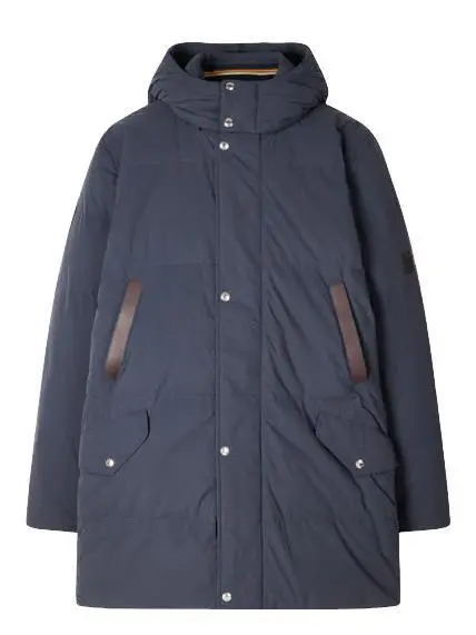 Paul Smith Long Down Parka With Detachable Hood - Blue
