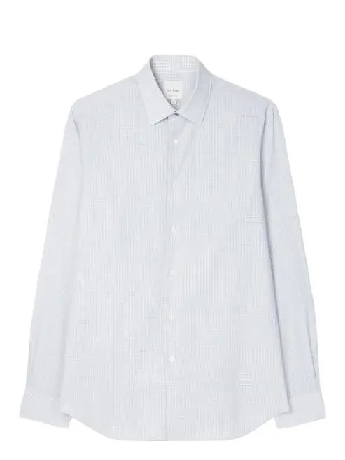 Paul Smith Tailored-fit Light Check Flannel Shirt - Blue