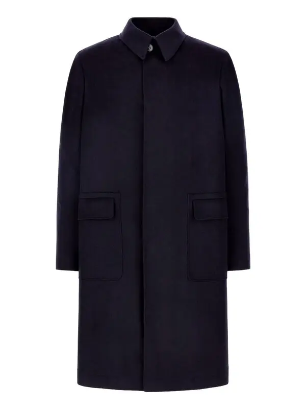 Canali Pure Wool Overcoat - Blue