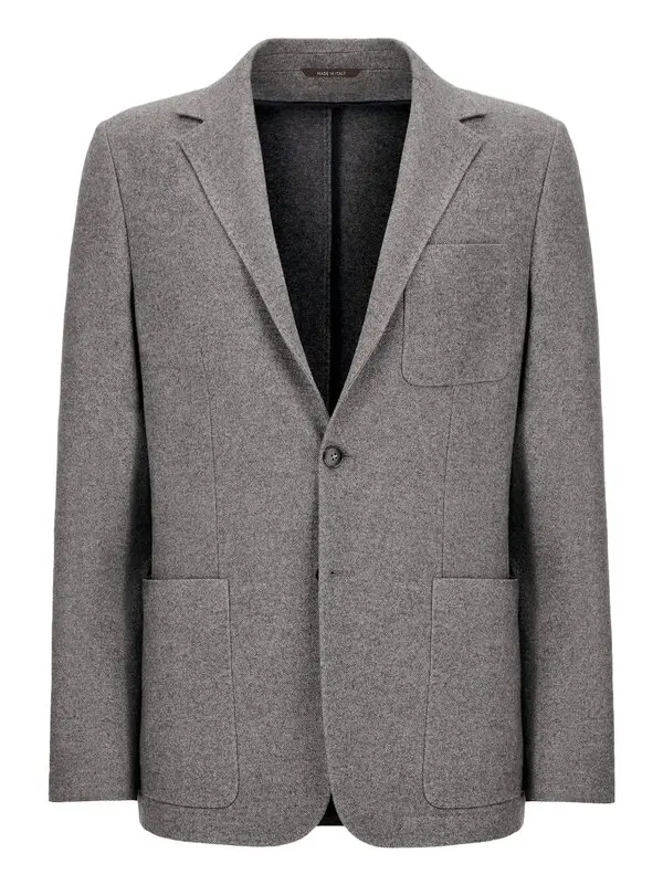 Canali Jersey Blazer In Cashmere And Silk - Grey