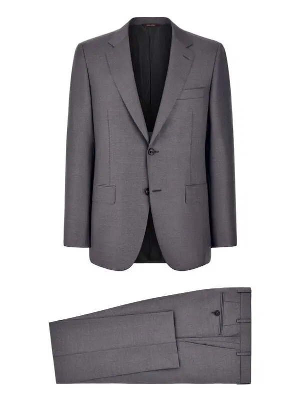 Canali Gray Single-breasted Pure 150's Wool Suit - Grey