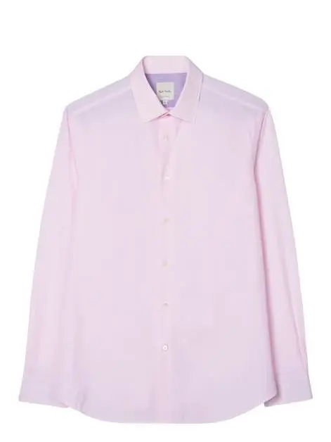 Paul Smith Tailored-fit Light End-on-end Cotton Shirt - Pink
