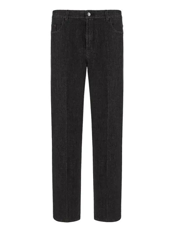 Canali Five-pocket Denim Pants - Black