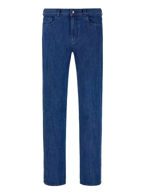 Canali Five-pocket Denim Pants - Blue
