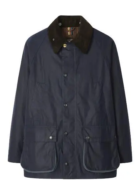 PAUL SMITH LOVES BARBOUR Night Sky Oversized Bedale Wax Jacket - Blue