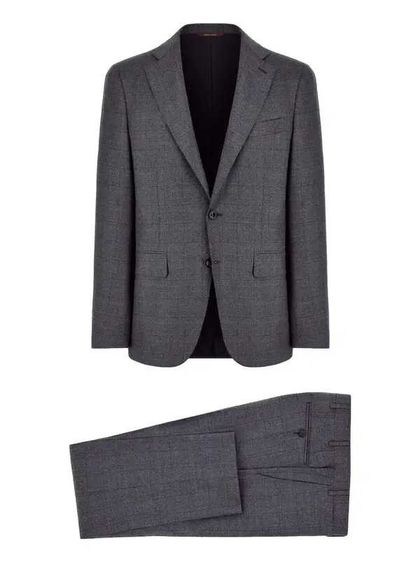 Canali And Brown Modern Fit Suit In Pure 150's Wool - Grey