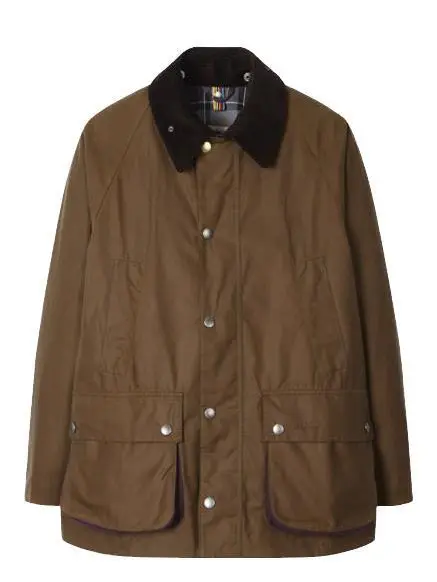 PAUL SMITH LOVES BARBOUR Oversized Bedale Wax Jacket - Brown