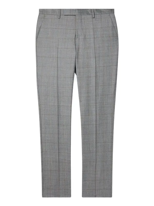 Paul Smith Windowpane Check Wool Trousers - Grey