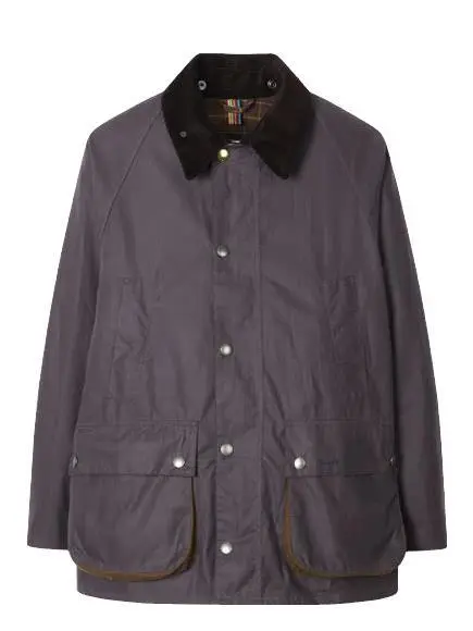 PAUL SMITH LOVES BARBOUR Oversized Bedale Wax Jacket - Grey