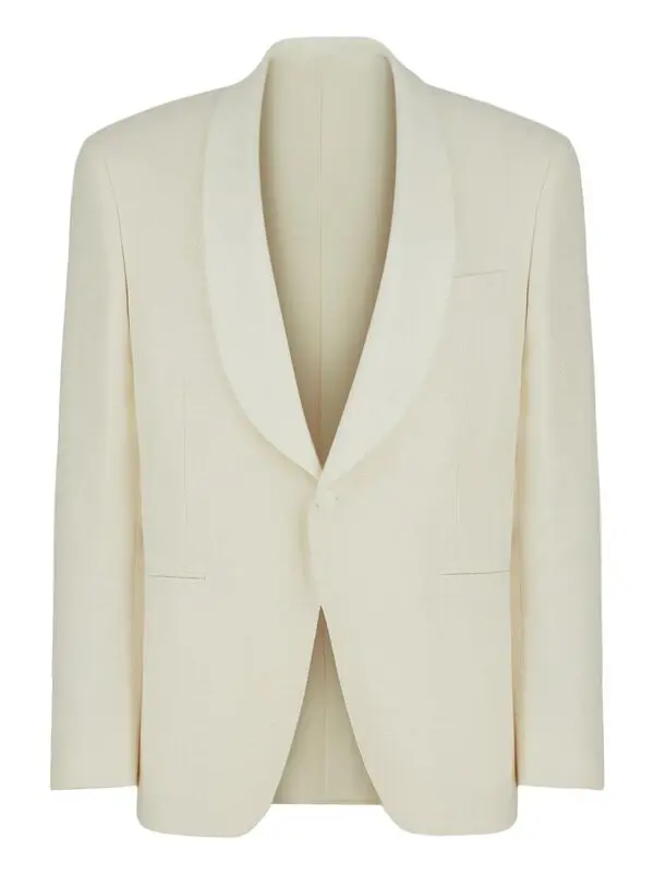 Canali Travel Tuxedo Jacket In Silk, Wool, And Mohair - White