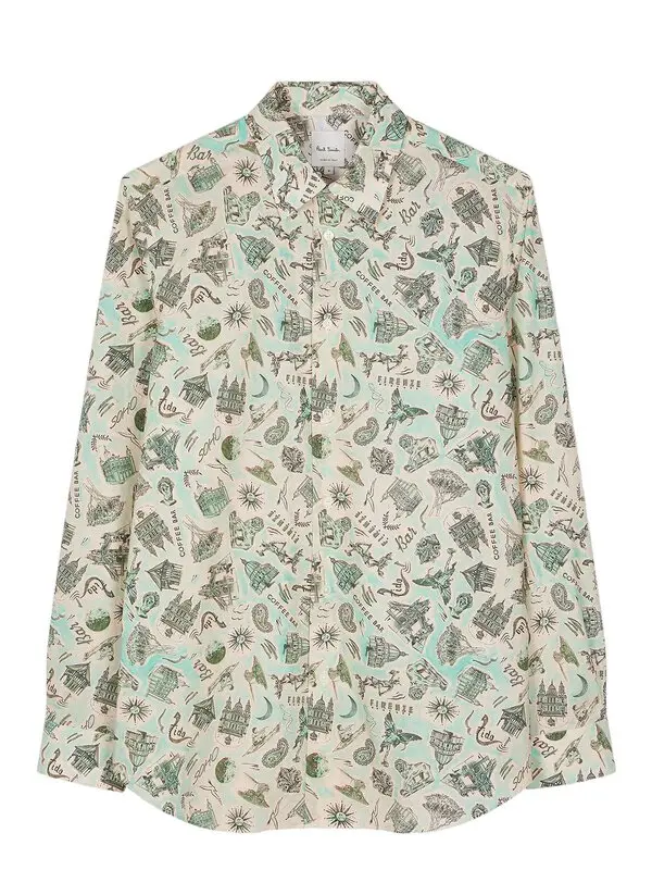 Paul Smith Cotton Long-sleeve 'souvenir' Shirt - Green