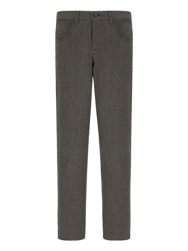 Canali Five-pocket Impeccabile Wool Flannel Pants - Brown