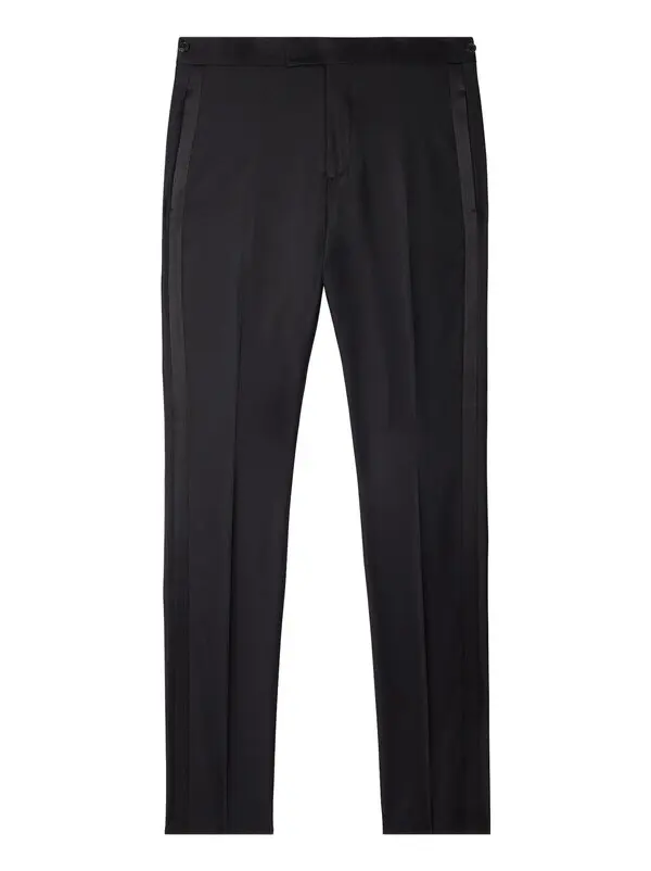 Paul Smith Slim-fit Wool-silk Evening Trousers - Black