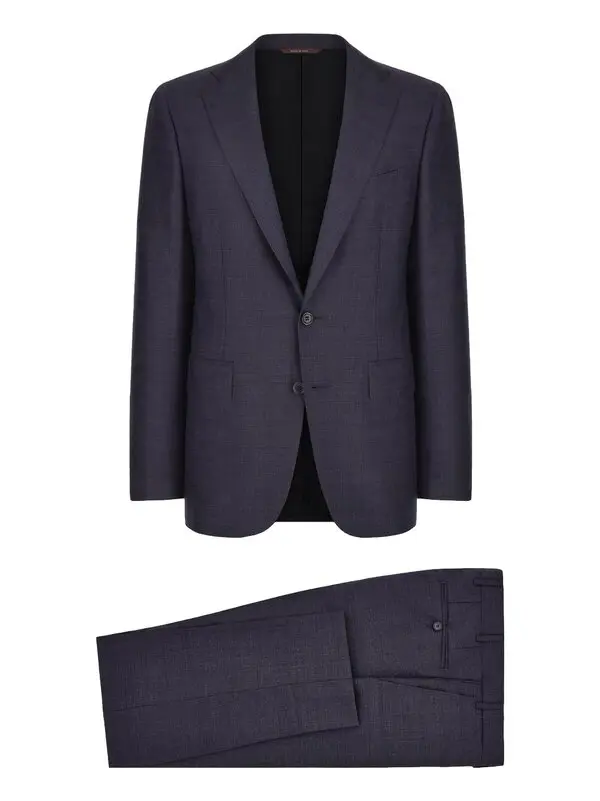 Canali Modern Cut Pure Wool Suit With Single-breasted Jacket - Blue