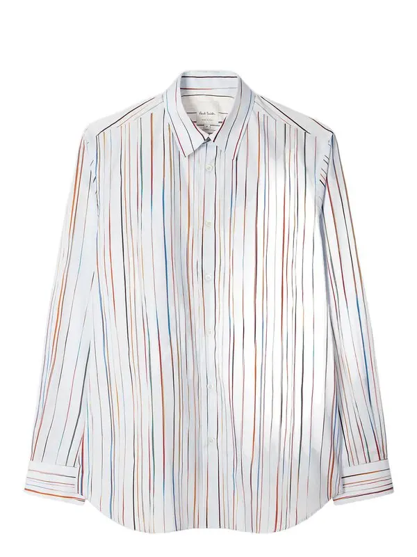 Paul Smith Light 'signature Pinstripe' Cotton Shirt - Blue