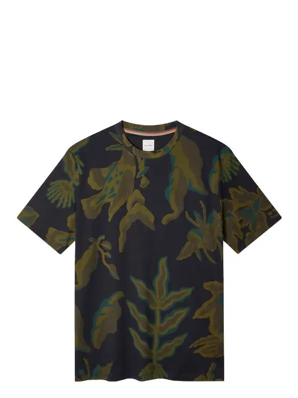 Paul Smith Khaki 'bohemia' Print T-shirt - Brown