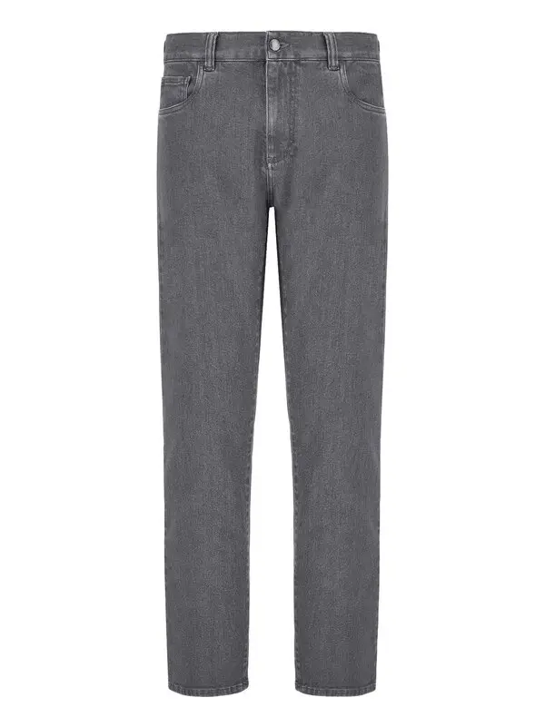 Canali Regular Fit Five-pocket Denim Pants - Grey