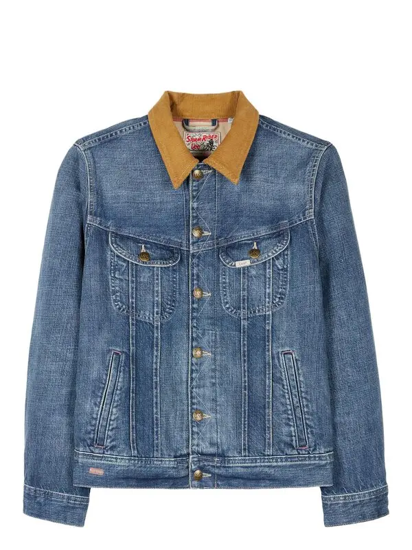 PAUL SMITH + LEE Mid Antique-wash Selvedge Storm Rider Jacket - Blue