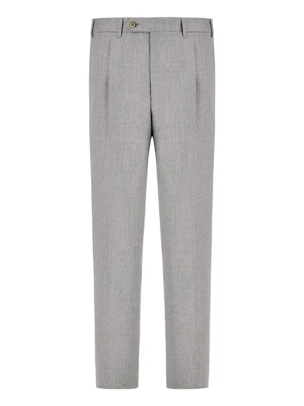 Canali High-waisted Pure Wool Trousers - Grey