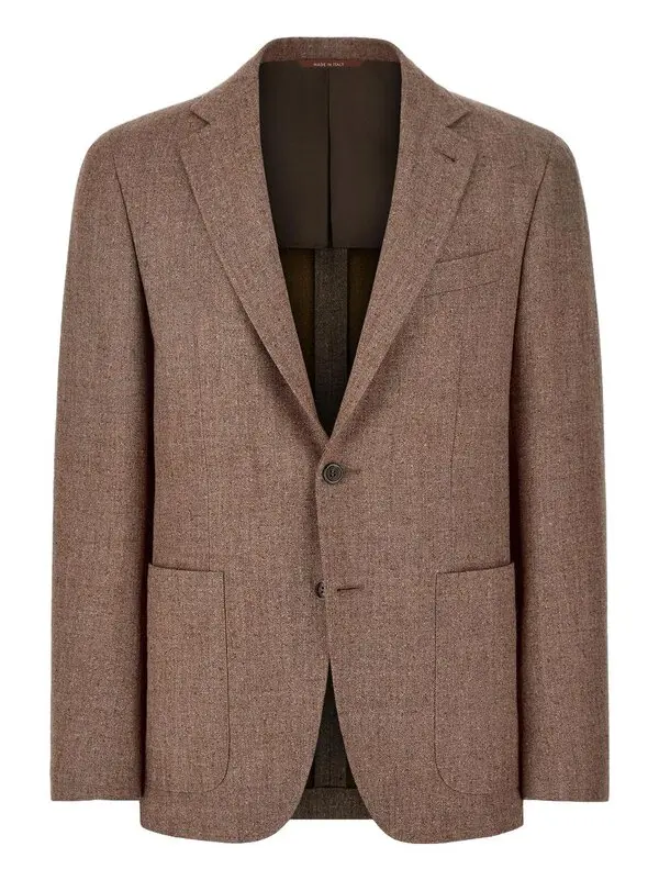 Canali Kei Modern-fit Pure Wool Jacket - Brown