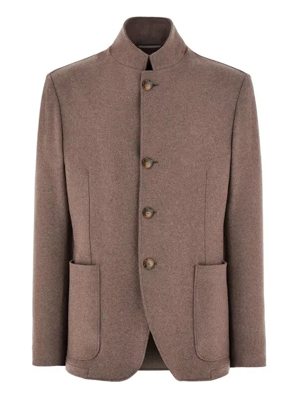 Canali Single-breasted Stretch Cashmere Jacket - Brown