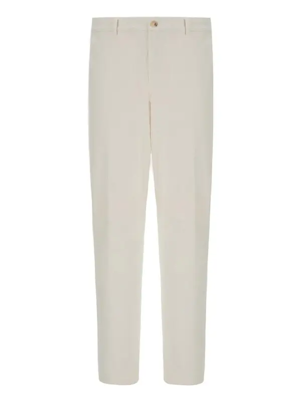Canali Carrot-fit Chinos In Comfort Cotton Twill - White