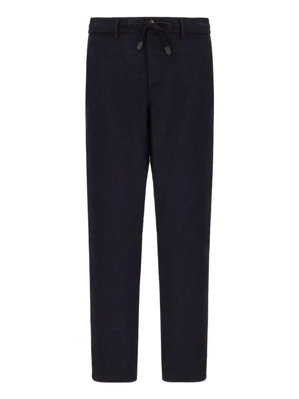 Canali Impeccabile Wool Flannel Chinos - Blue
