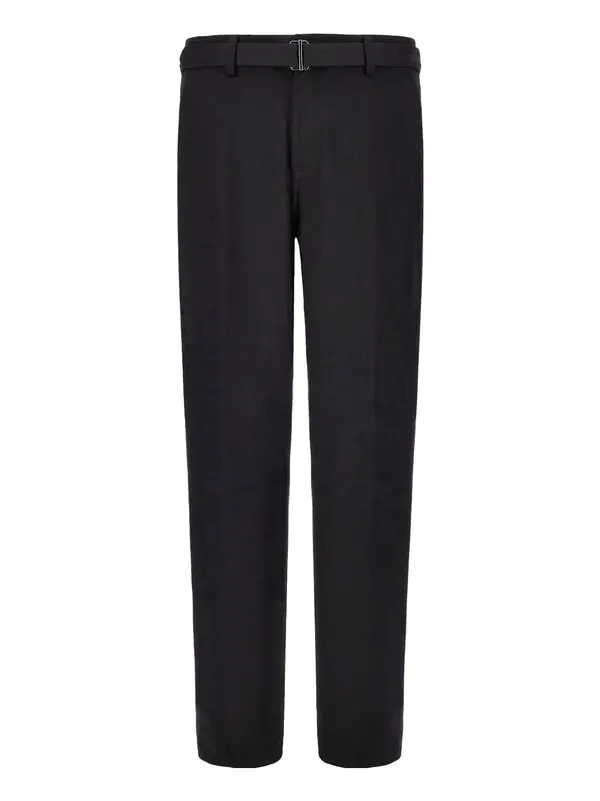 Canali Flannel Impeccabile Wool Tapered Chinos - Black