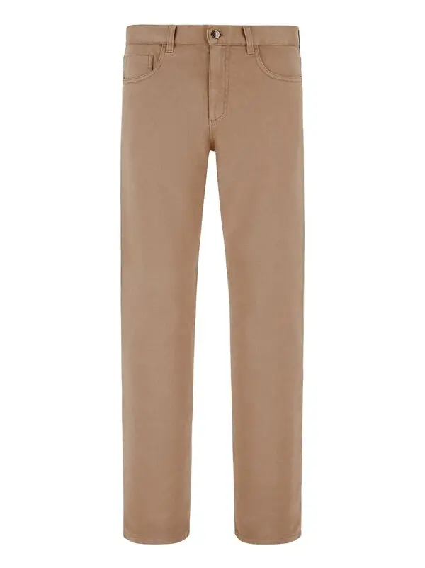Canali Five-pocket Cotton Twill Trousers - Beige