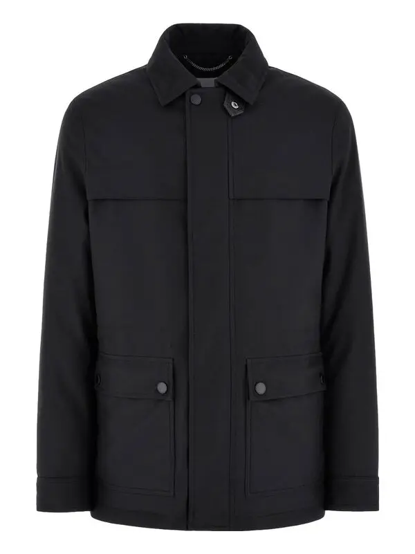 Canali Maestrale Technical Fabric Field Jacket - Black