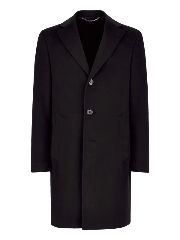 Canali Wool And Cashmere Coat - Black
