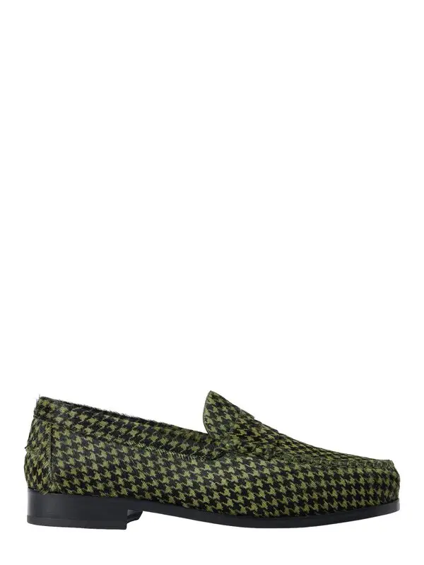 Paul Smith Houndstooth Pony Skin Lido Loafers - Green