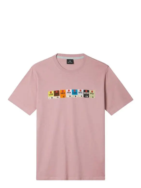 Paul Smith Powder Pink 'ticket Stubs' Print T-shirt - Purple