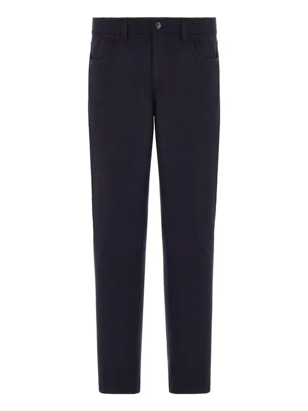 Canali Five-pocket Impeccabile Wool Flannel Pants - Blue