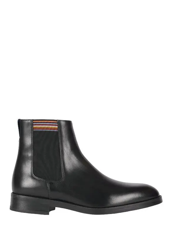 Paul Smith Leather 'lansing Signature Stripe' Boots - Black