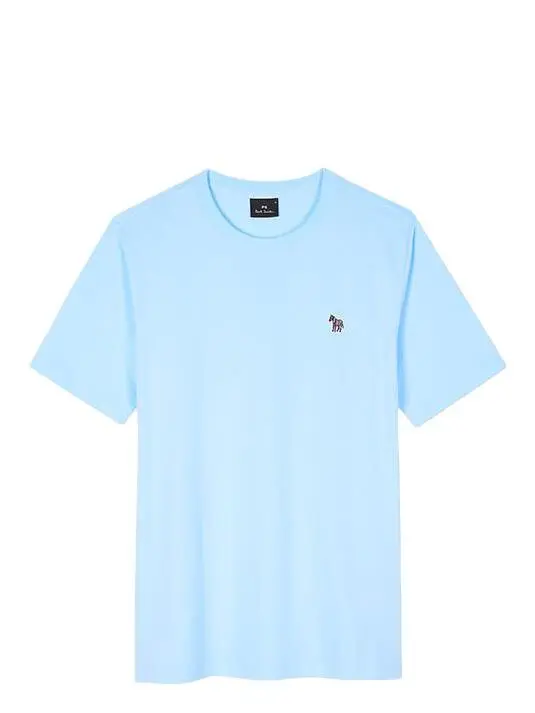 Paul Smith Pale Organic Cotton Zebra Logo T-shirt - Blue