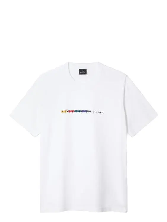 Paul Smith Bike Chain' Print T-shirt - White