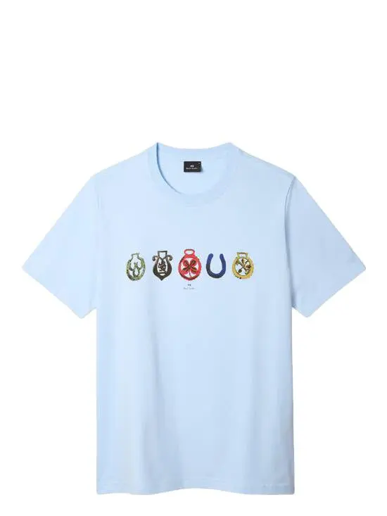 Paul Smith Sky 'lucky Charm' Print T-shirt - Blue