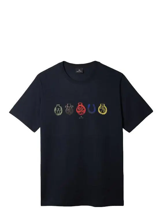 Paul Smith Navy 'lucky Charm' Print T-shirt - Blue