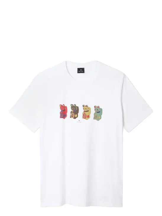 Paul Smith Lucky Cats' Print T-shirt - White