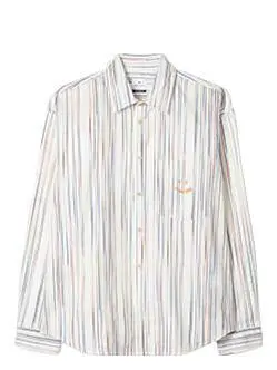 Paul Smith Organic Cotton 'happy' Stripe Shirt - White