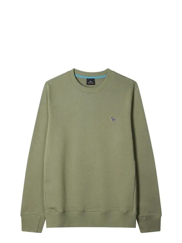 Paul Smith Washed Organic Cotton Zebra Logo Sweatshirt - Green