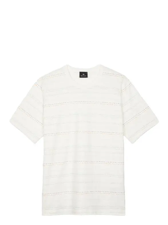 Paul Smith Stitch Stripe' Cotton T-shirt - White