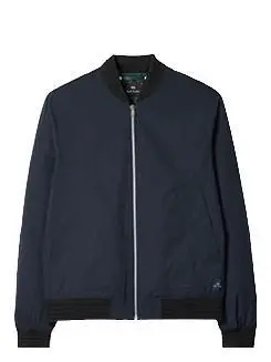 Paul Smith Cotton-blend Stretch Bomber Jacket - Blue